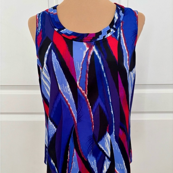 Kasper | Tops | Kasper Sleeveless Abstract Multicolored Blouse Euc ...